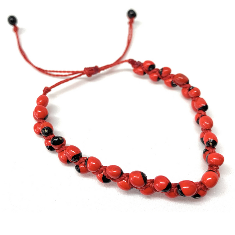 Handmade Peruvian Huayruro seed, good luck bracelet by Peruvian Accent